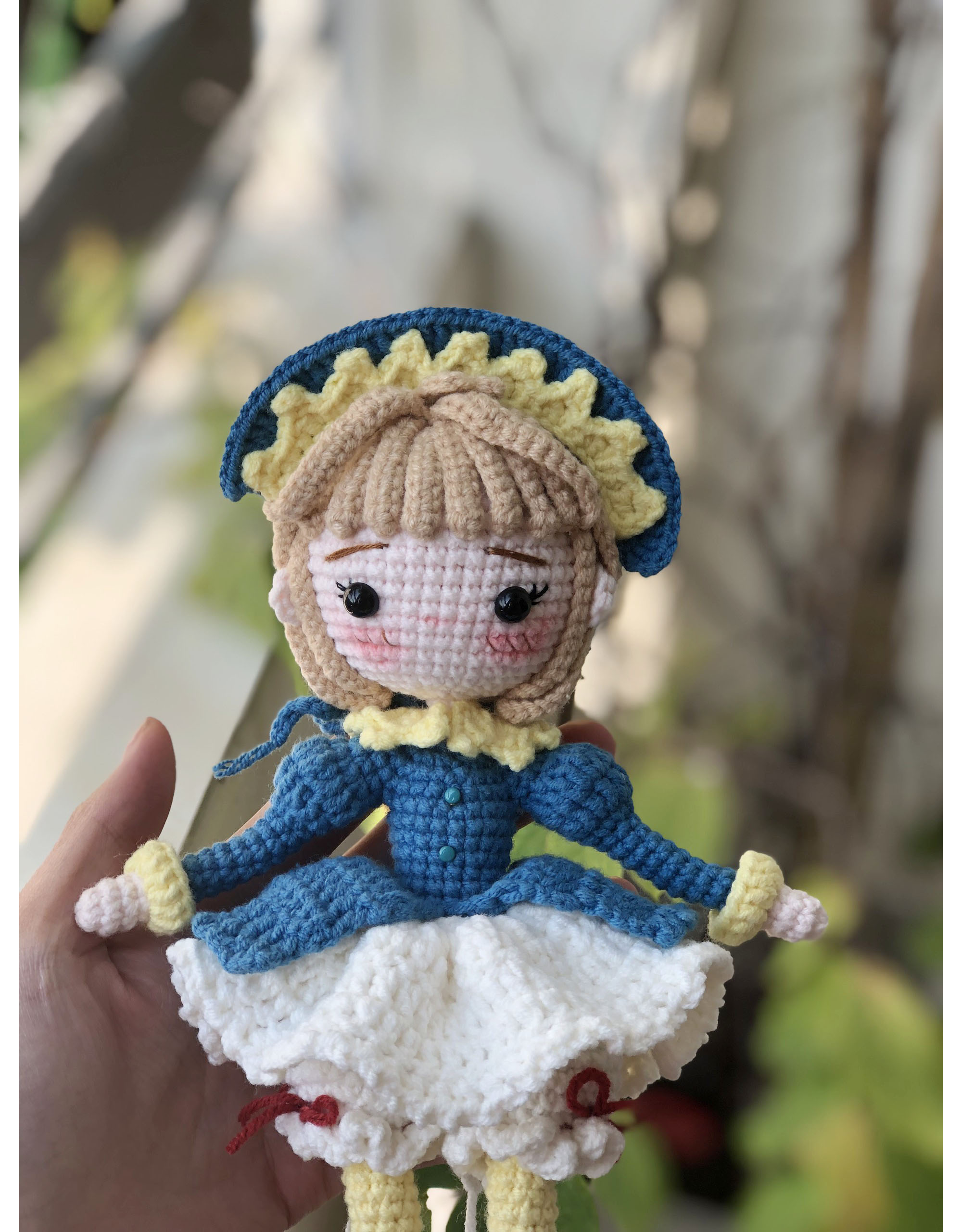 Crochet pattern Sakura, Blue dress Pattern, Amigurumi PDF tutotial ...