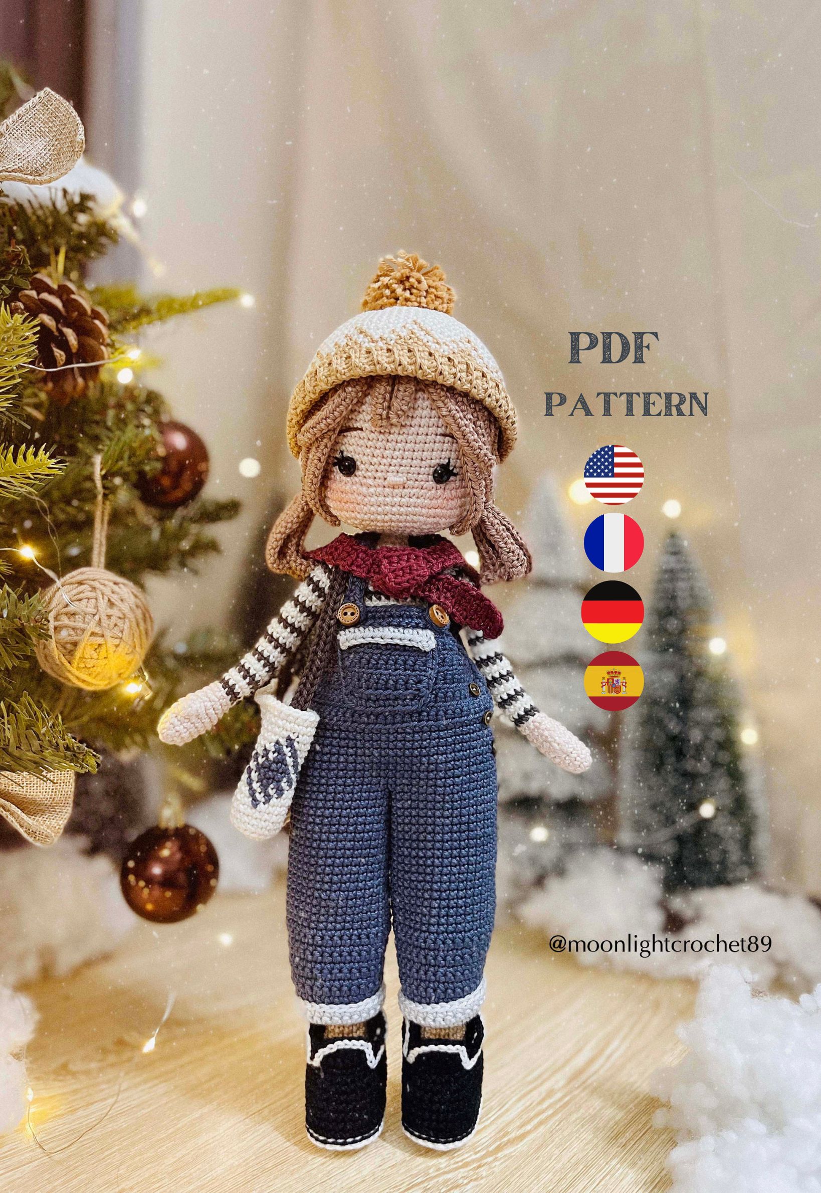 Crochet Doll Pattern, Eira doll, Amigurumi Doll Pattern, PDF in English ...